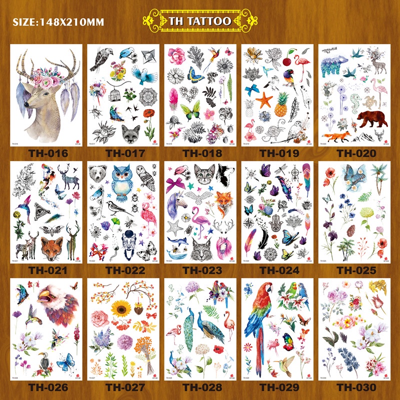 Cute Cartoon Owl Cat Cute Tattoo Sticker Color for Women Girls ...