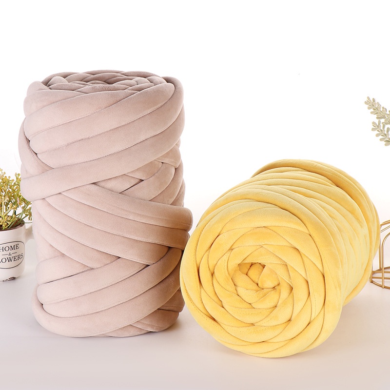500g 자이언트얀Crystal Velvet Yarn Thick Super Bulky Chunky Yarn Hand ...