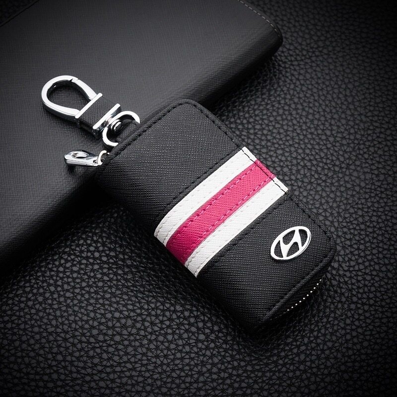 Fashion Tricolor Stripe Leather Car key Cover For Hyundai Elantra Grand ...