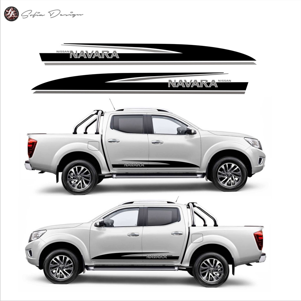 x2 Nissan NAVARA Side Decal Sticker Cut Out Vinyl Sticker ( Black ...