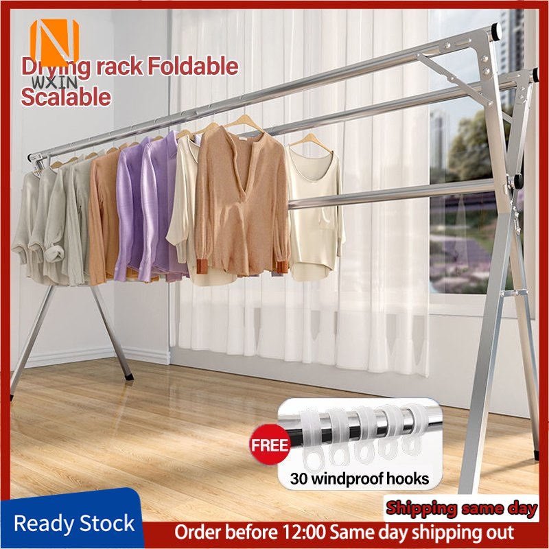 Foldable Stainless Clothes Rack Laundry Drying Rack Indoor Outdoor Rack ...