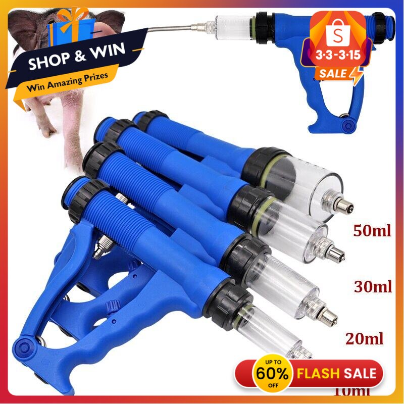 Viddavet 10 ml / 50ml Drenching gun for cattle Stainless oral drencher ...