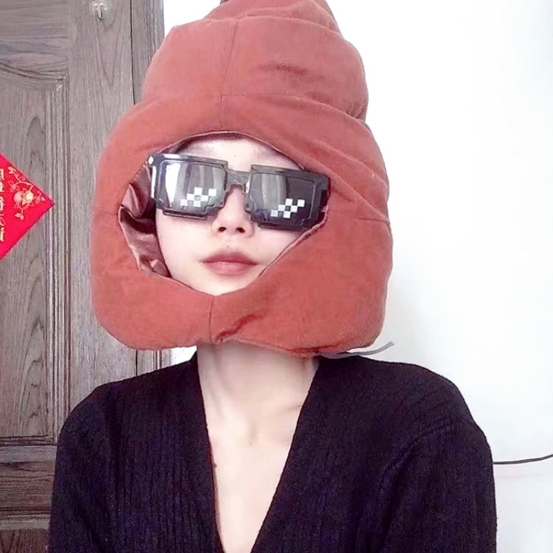 COD Funny Shit Shape Earflap Hat Cute Fake Poop Headgear Costumes Party Cartoon sand sculpture ...