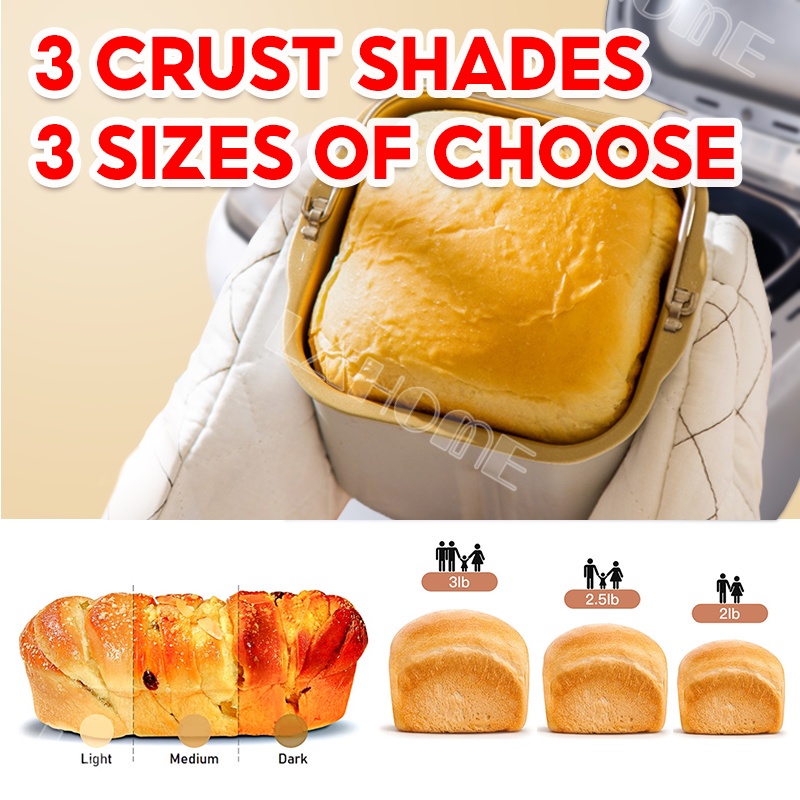 Lahome Smart Automatic 19 In 1 Bread Machine Programmable Maker ...