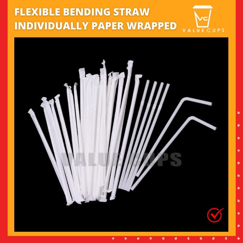 Flexible Bending Straw Drinking Straw (Individually Paper Wrapped) (VC ...