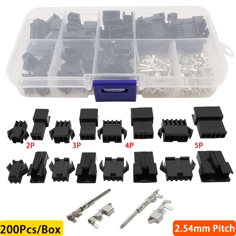 200PCS JST SM2.54mm 2/3/4/5Pin Terminal Wire Connector Cable Plug Kit | Shopee Philippines