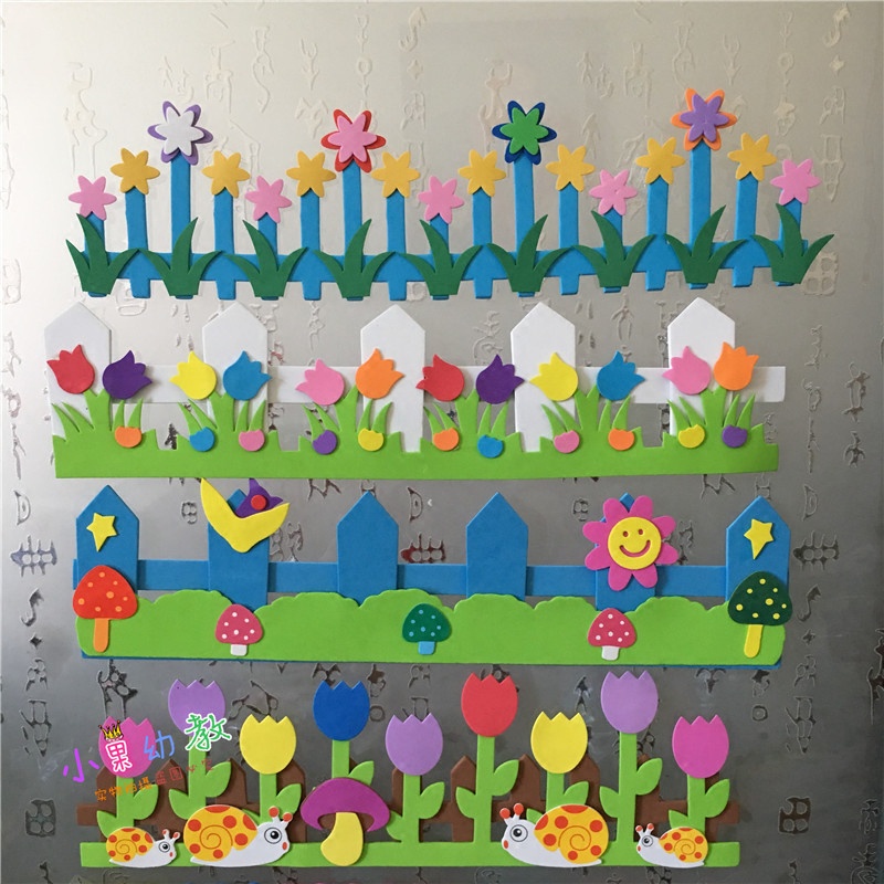 Long Fence Craft 3D EVA foam classroom blackboard notice board Wall ...