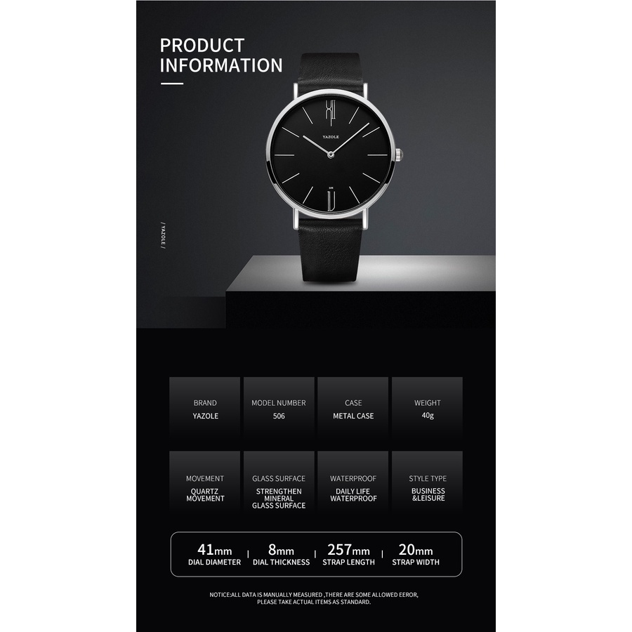 2023 New Watch for Men Fashion Classic Black Leather Relo for Men ...