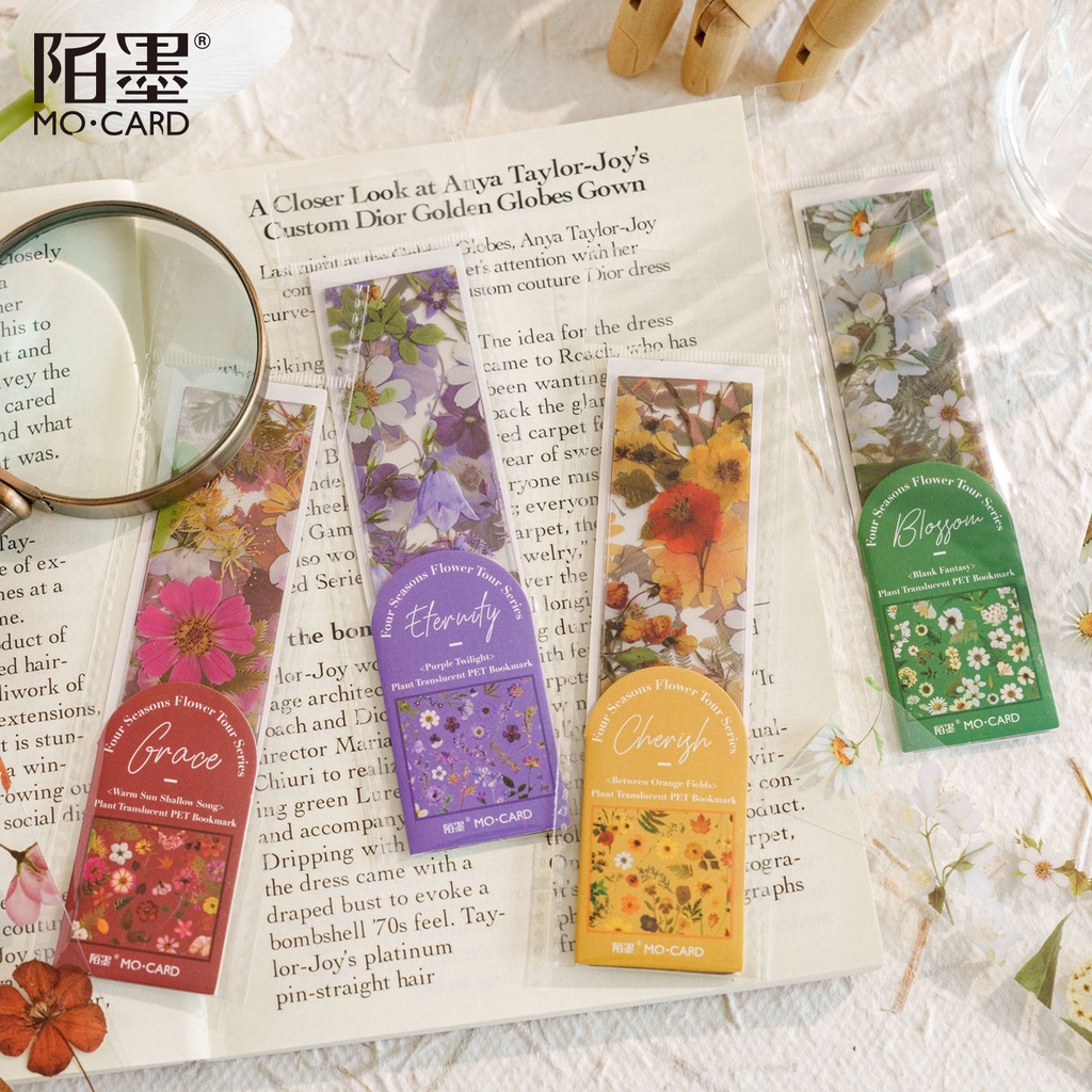 5 Pcs four seasons flowers Bookmark Set Page Markers Book Markers Cute ...