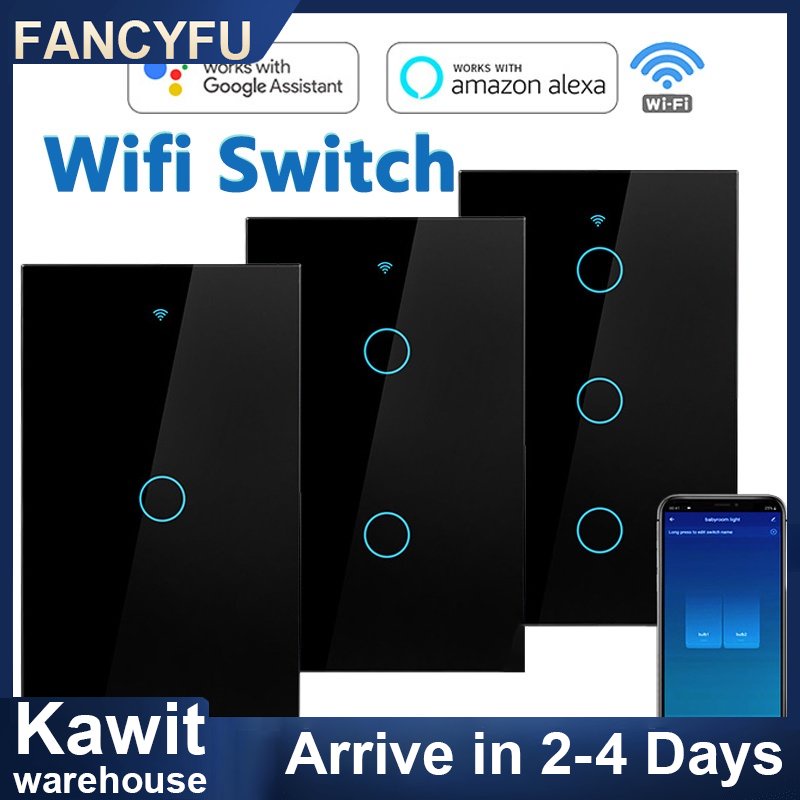 Smart WiFi Light Switch 220V-240V No Neutral Wire With Capacitive ...