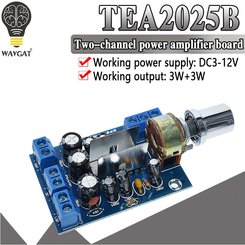 TEA2025B Mini Audio Amplifier Board Dual Stereo 2.0 Channel Amplifier Board For PC Speaker 3W+3W ...