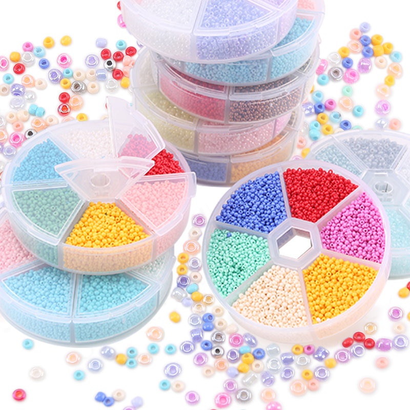 2mm Seed Beads Kit Small Beads For Needlework Craft Round Glass Jewelry ...