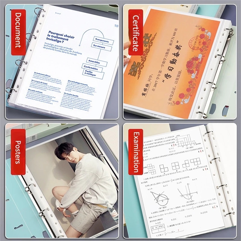 A4 File Folders Display Book 4 Hole Binder Folders Morandi Color ...