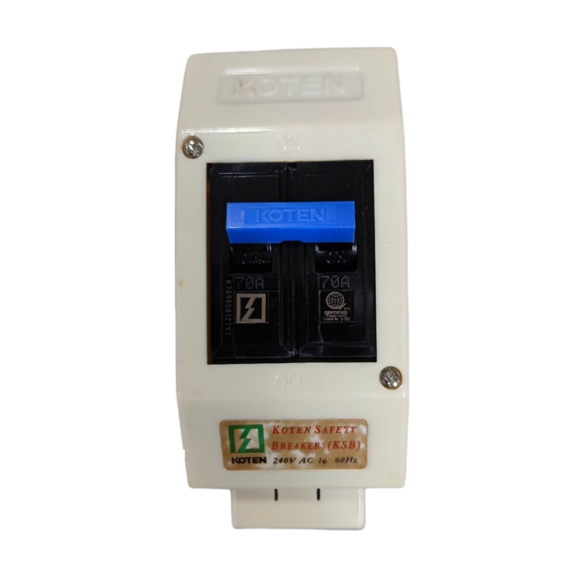 KOTEN 70A 2Pole Circuit Breaker with Enclosure and Universal Outlet MCB ...