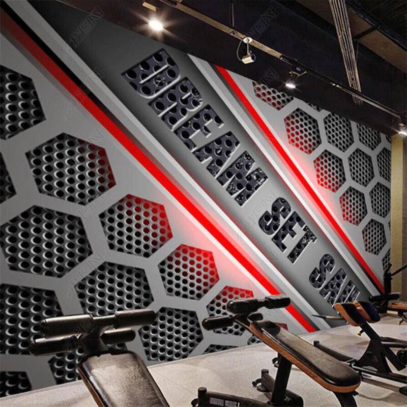 Custom Retro Heavy Metal Industrial Style Wallpaper Gym Club Sports ...
