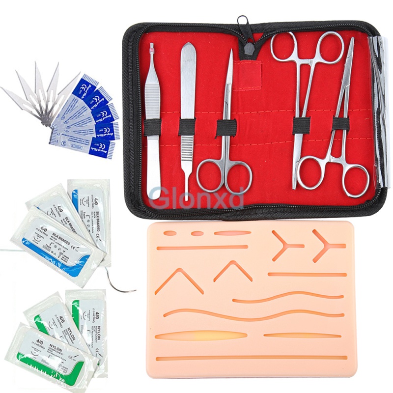 17Pcs/Set Silicone Suture Pad Kit Skin Medical Sugical Suture Practice ...