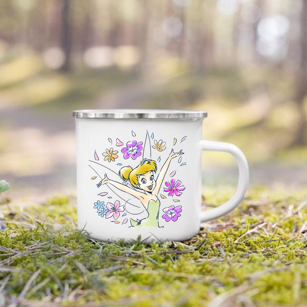 Tinker-Bell Print Enamel Mugs Cartoon Water Cups Wine Cup Cute Tinker ...