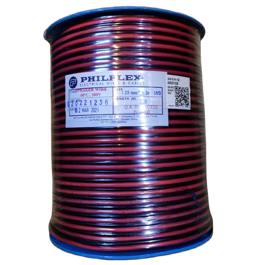 Philflex Speaker Wire AWG 16/2 Red and Black Pre-Cut, 1.25mm R/B ...