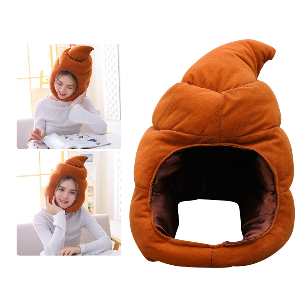 Funny Shit Shape Earflap Hat Cute Fake Poop Headgear Costumes Party ...