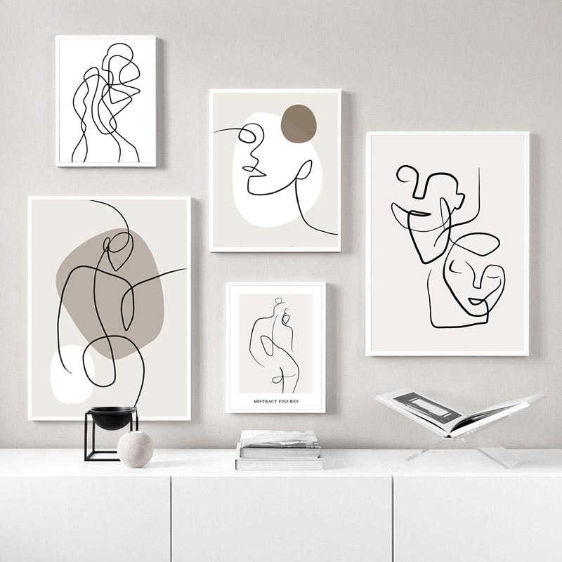 Nordic Poster Abstract Line Paintings for Living Room Decorative ...