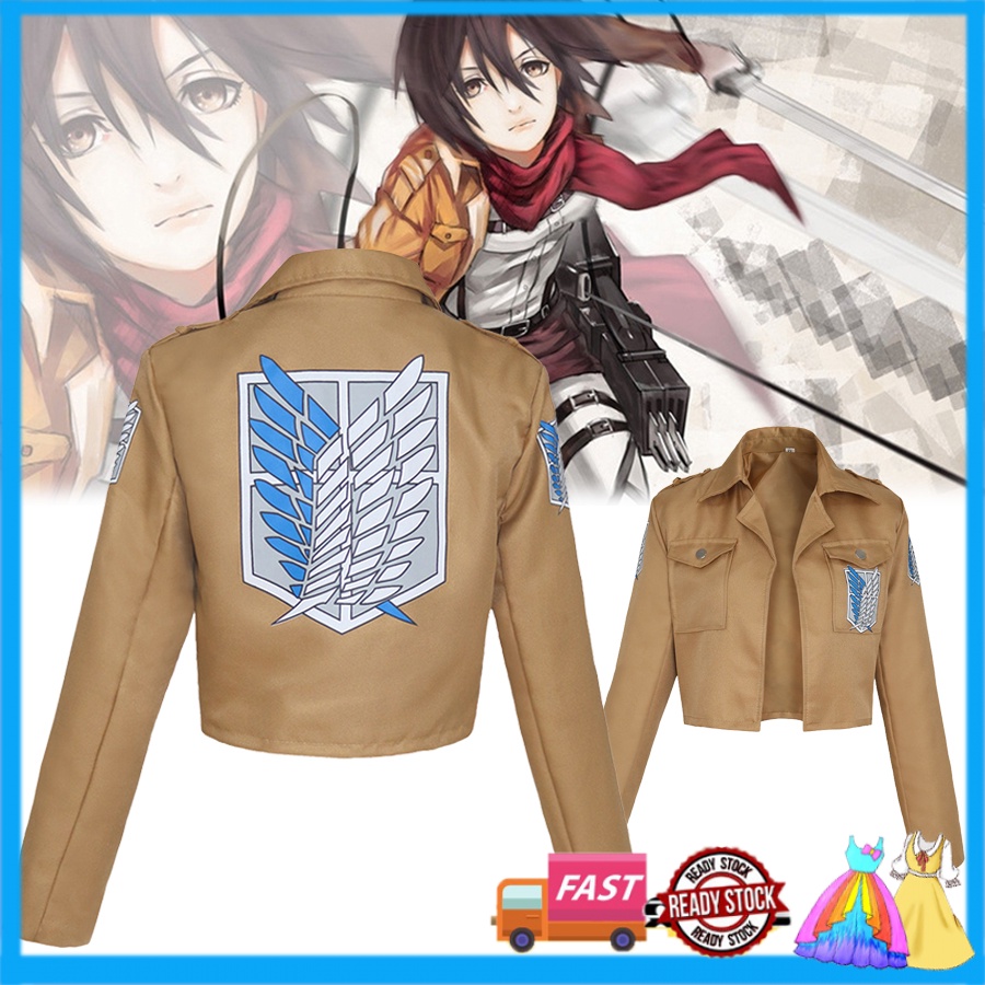 Anime Attack on Titan Cosplay Jacket Shingeki no Kyojin Costume Eren ...