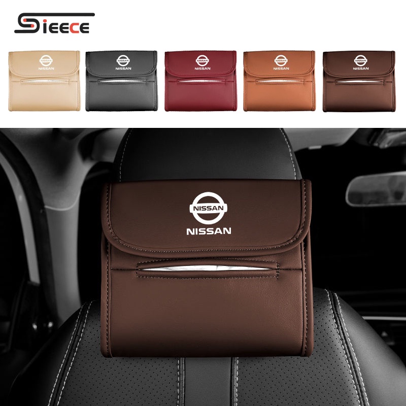 Sieece Car Tissue Holder Leather Car Seat Back Tissue Case Car Tissue ...