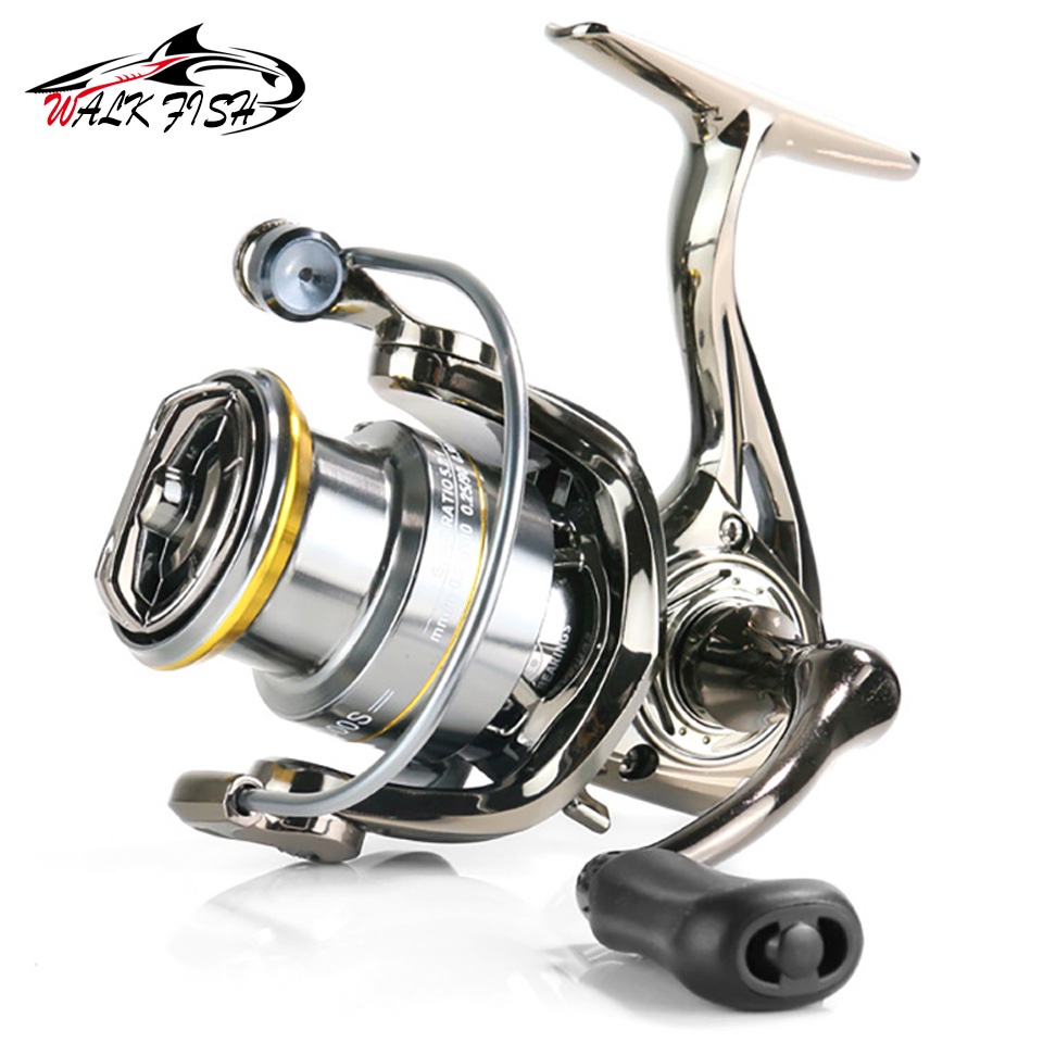 WALK FISH ES2000-3000S Series Fishing Reel Max Drag 8Kg Gear Ratio 5.2:1 Single/Double Crank ...