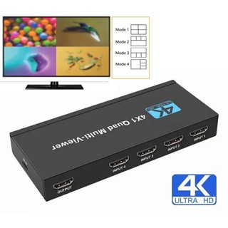 HDMI Quad Multiviewer Switcher 4HDMI input to 1HDMI output Moniter 4 In ...