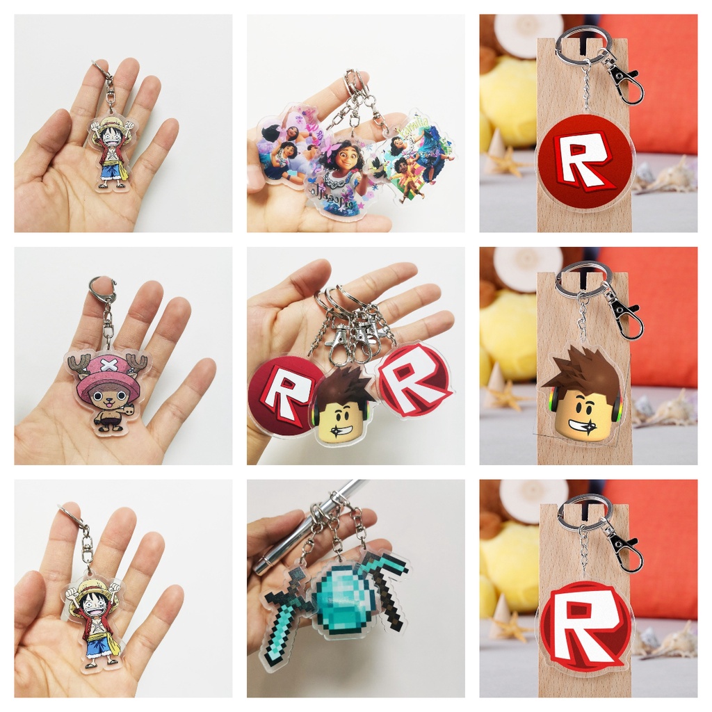Roblox ONE PIECE Minecraft Encanto Acrylic Keychain Key Pendant Games ...