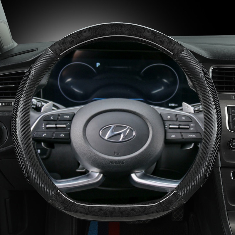 Mahogany Wood Grain Carbon Fiber Leather D Shape Car Steering Wheel ...
