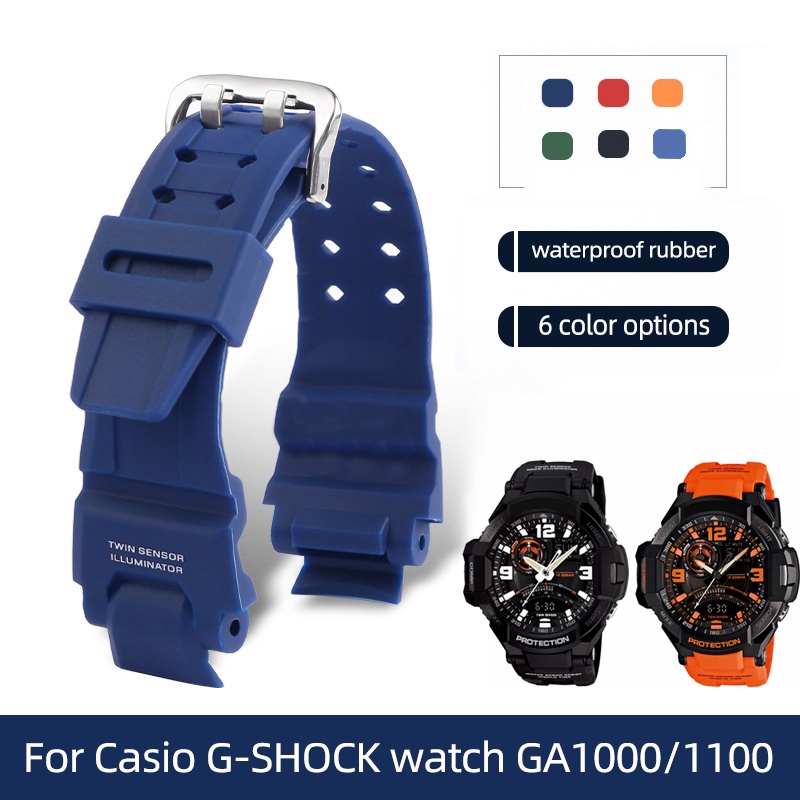 Rubber watch strap for Casio G-SHOCK watch GA-1000/1100 GW4000/G1400/GW ...