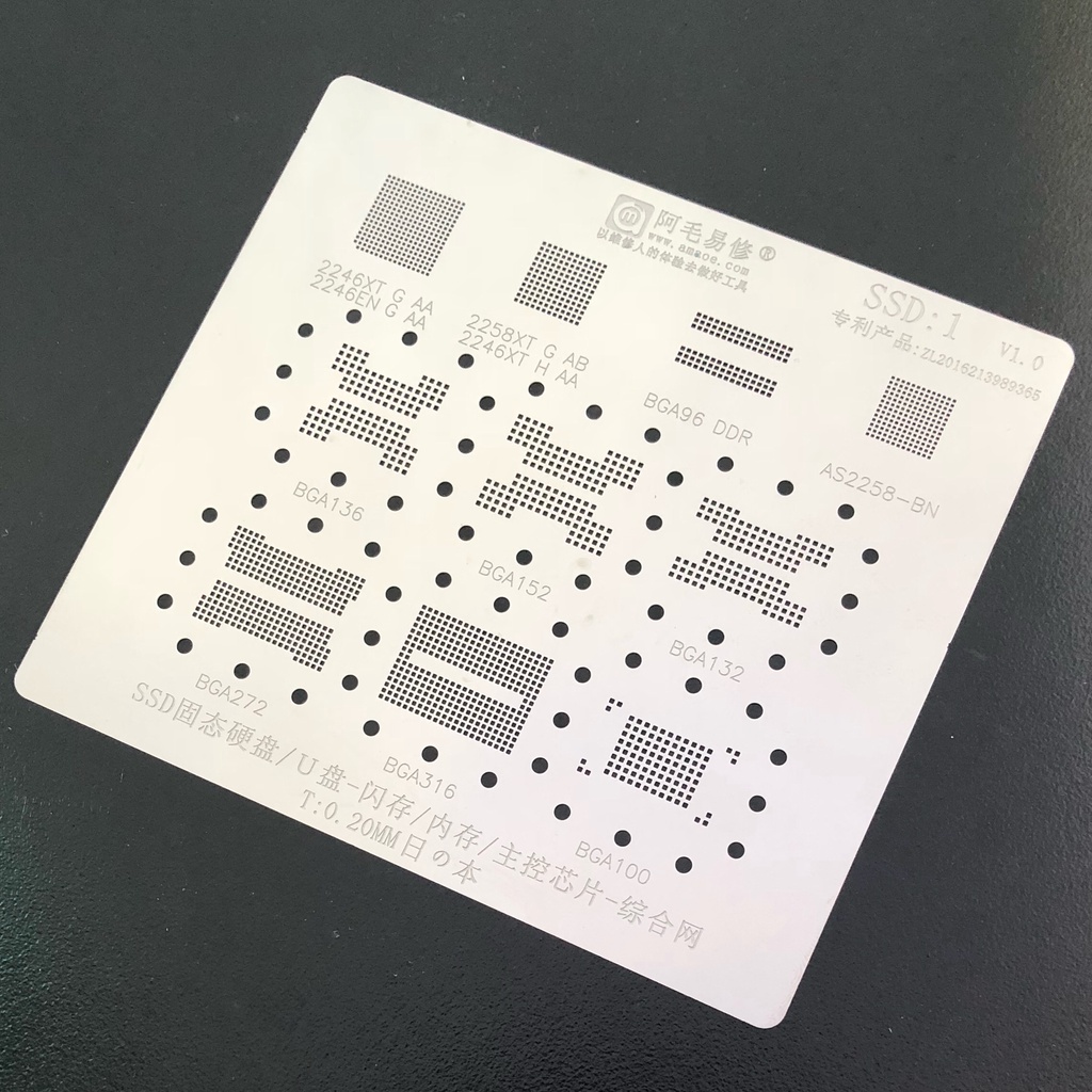 Amaoe BGA reballing Stencil For SSD DDR Memory BGA96 BGA136 BGA152 ...