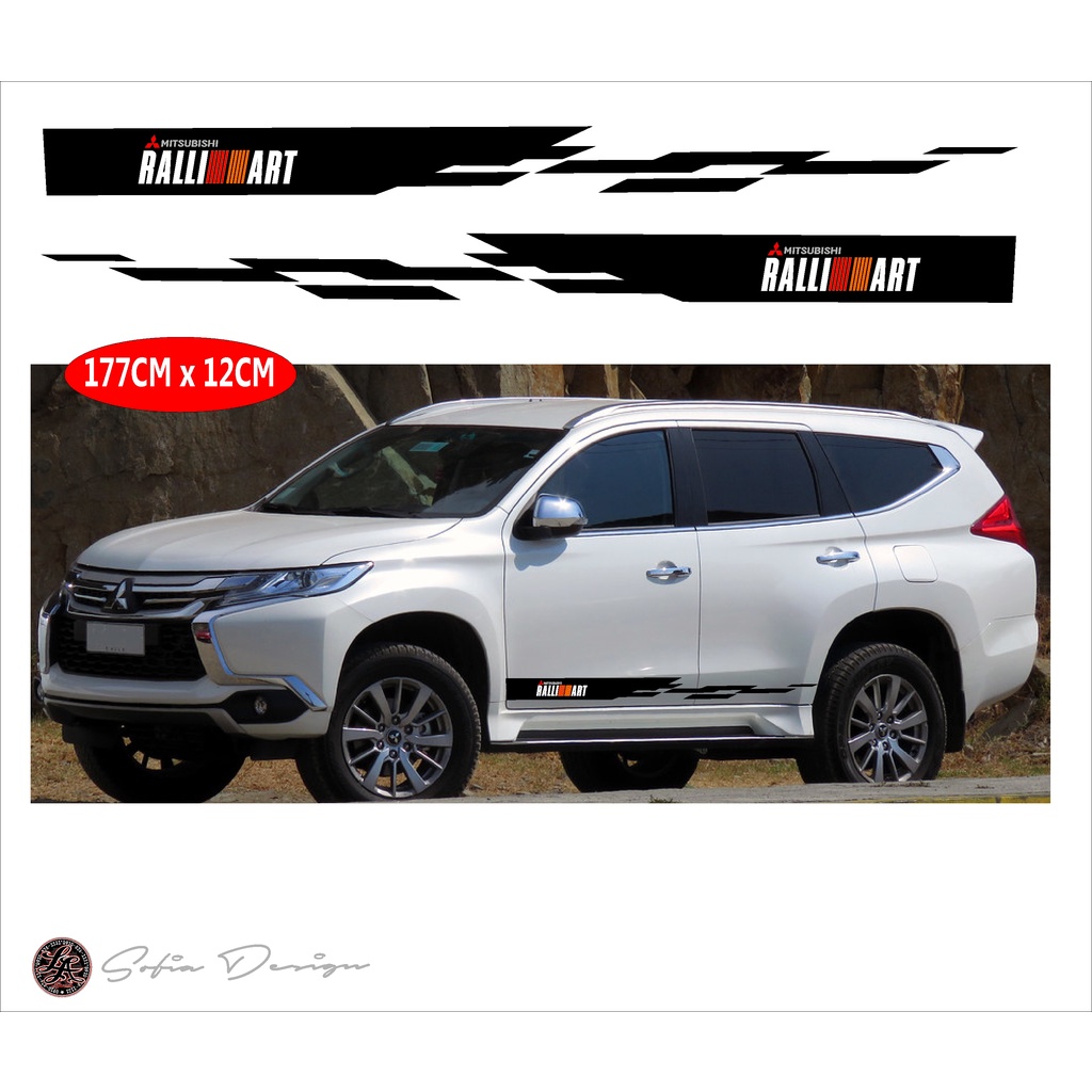 x2 MITSUBISHI MONTERO RALLI ART BODY STICKER CUT OUT VINYL DECALS ...