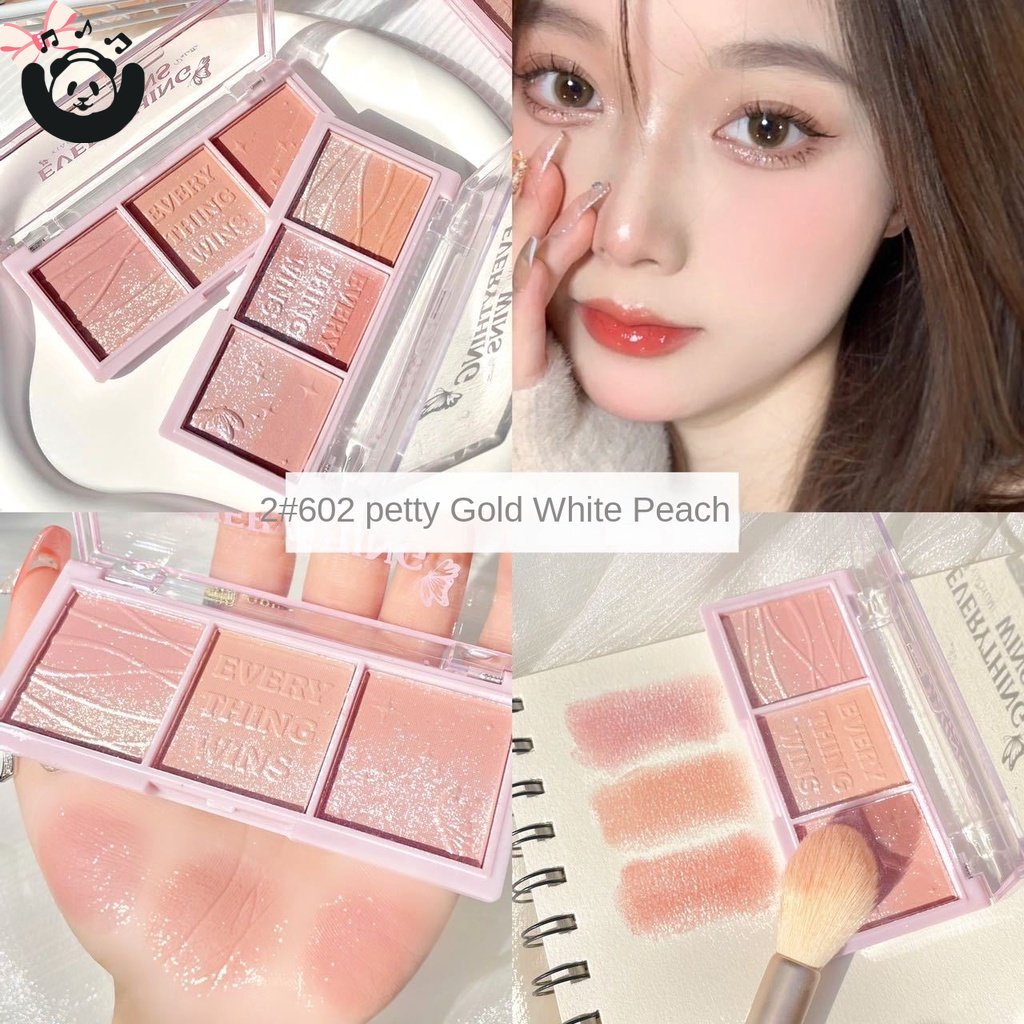 Three-color blush eye shadow ins rose milk natural pearl shimmer ...