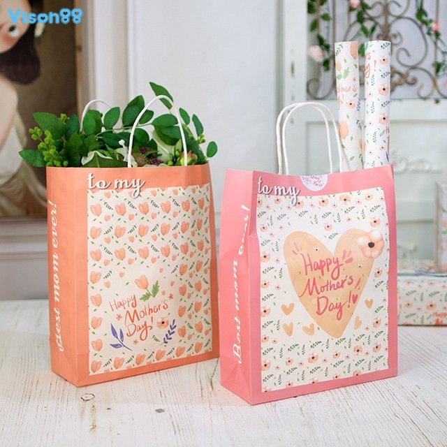 Mother's Day Father's Day Gift Bags Paper Reusable Gift Bag Mother's ...