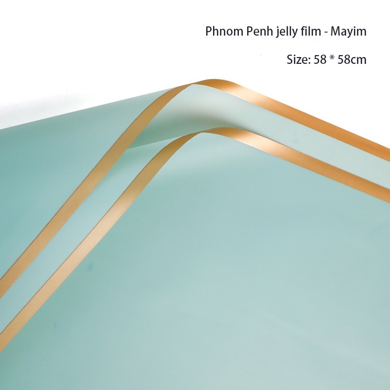 Flower Wrapping Paper Gold Border Jelly Color Packaging Paper Matte ...