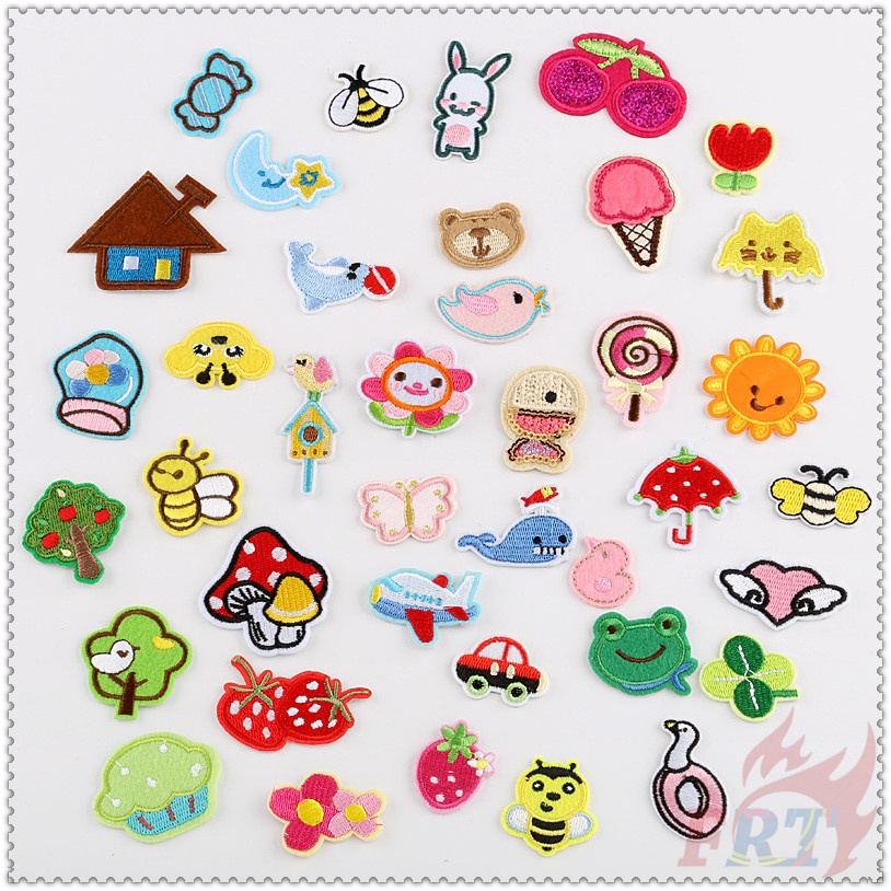 ☸ Mini Cute Cartoon Animals Iron-on Patch Set ☸ 39Pcs/set Diy Iron on ...