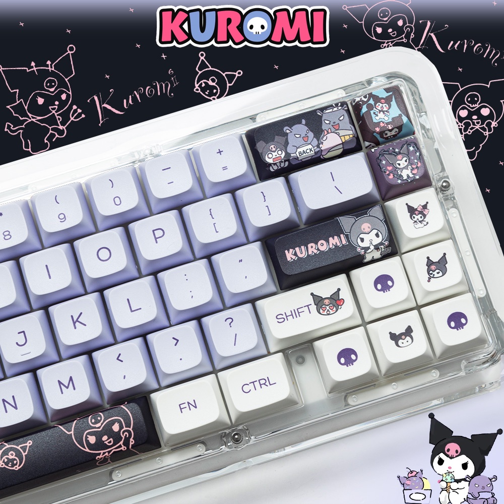 Anime Kuromi Keycap Set 140Keys XDA Profile PBT Compatible Gateron ...