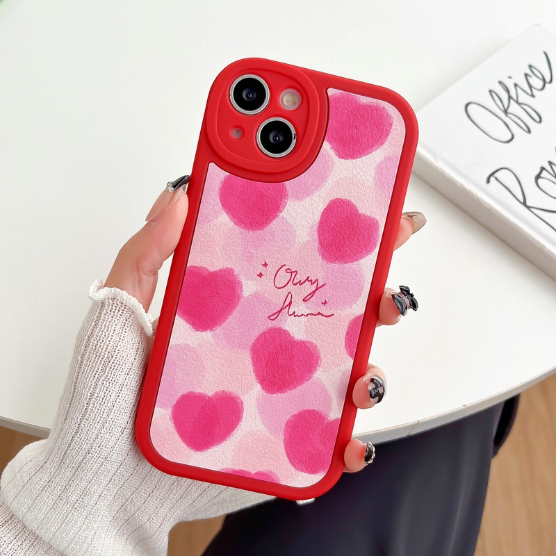 Leather Red Casing OPPO A78 A77 A96 A76 A15 A12 A31 A5 A9 A52 A92 A53 ...