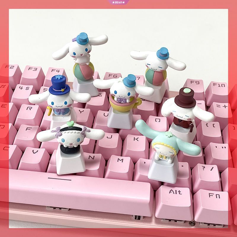 Kawaii Cinnamoroll Keycap Creative Cute Pink Cartoon Big Ear Dog Custom ...