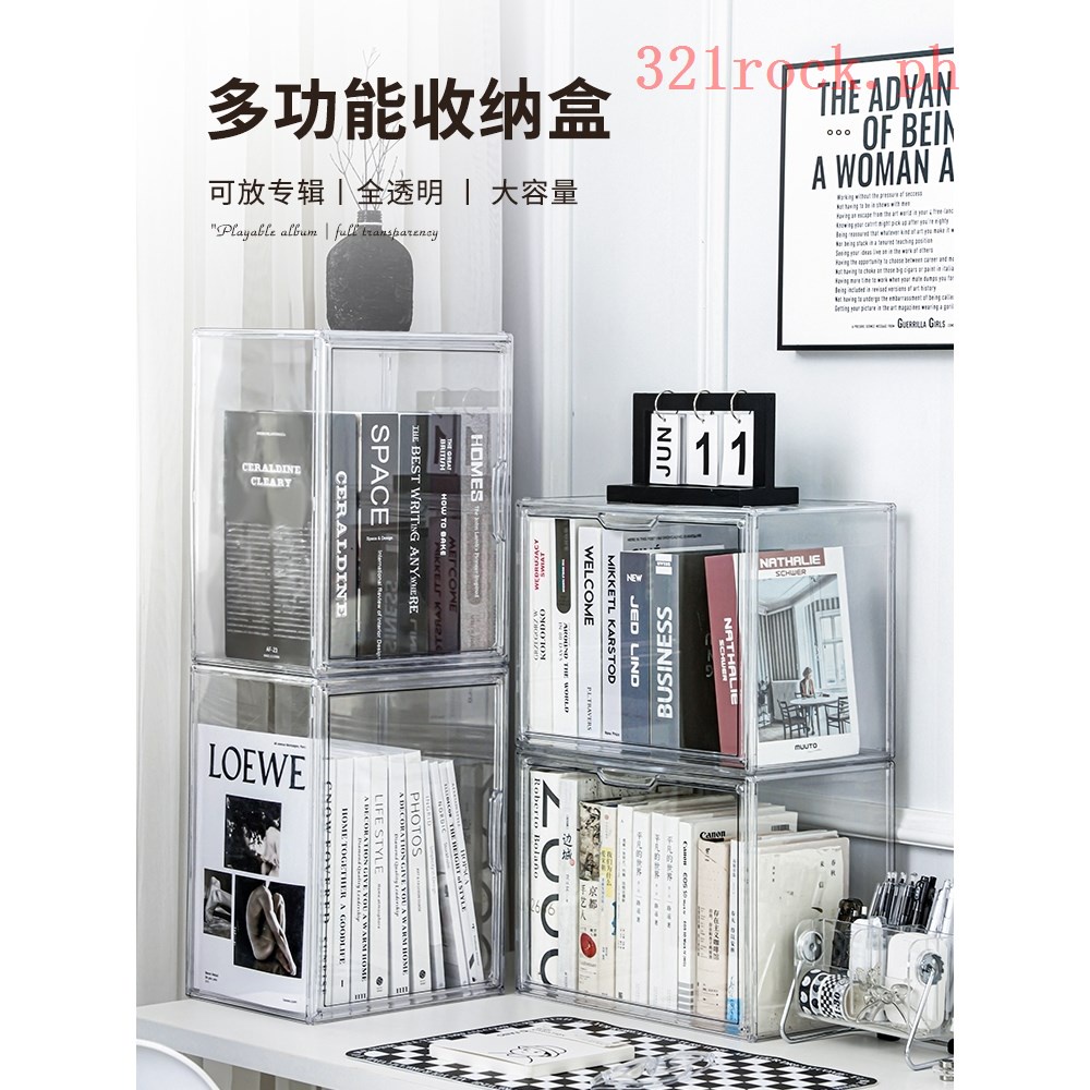 Transparent Album Storage Box Acrylic CD Disc Organizing Shelf Display ...