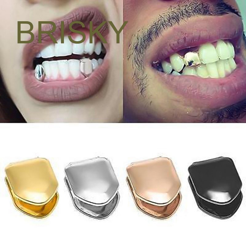 BRISKY ZSDZ Custom Fit Gold Plated Hip Hop Single Tooth Grillz Cap Top ...