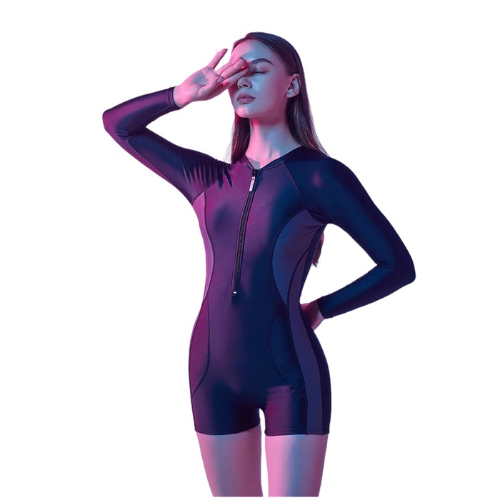 Lady's Overall Rush guard One-piece swimsuit with chest pad | Shopee ...