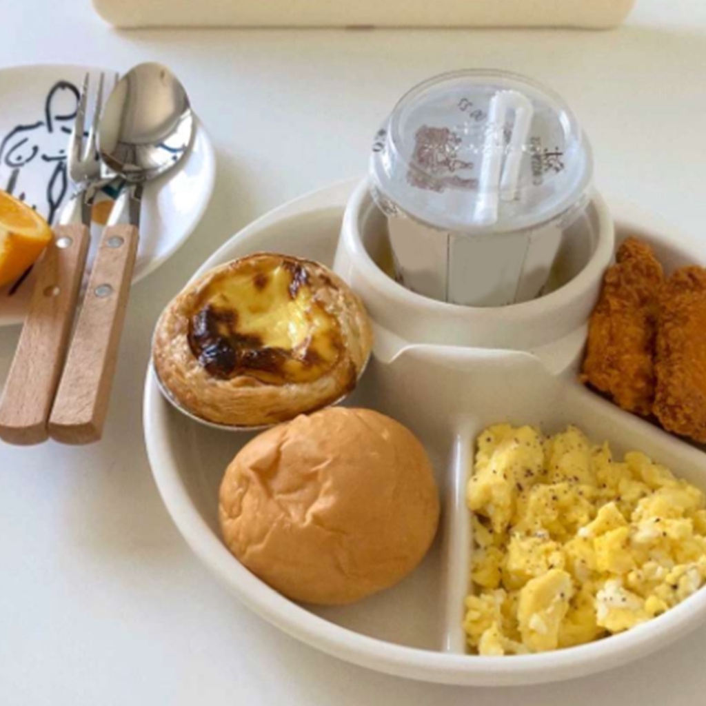 【Local Delivery COD】Breakfast Plate Divided Portable Barbecue Picnic ... 【Local Delivery COD】Breakfast Plate Divided Portable Barbecue Picnic ...