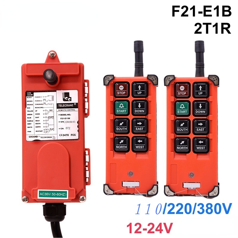 Industrial Wireless Radio Remote Control 12/24/110/220/380V F21-E1B 8 Channel Push Button Switch ...