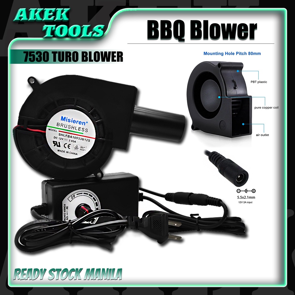 9733 BBQ Blower Fan Portable Blower DC 12V 2.5A 5500 Rpm Air Turbo ...