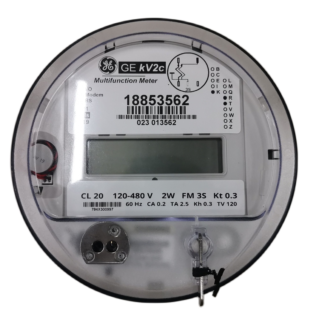 GE/ALCARA Electric Meter CT Rated Single Phase 2 Wire 120V-480VAC KWH ...