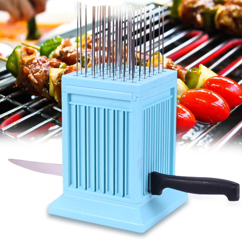 Kebab Maker 49 Holes Vegetables Barbecue Stringer Box Machine Skewer ...