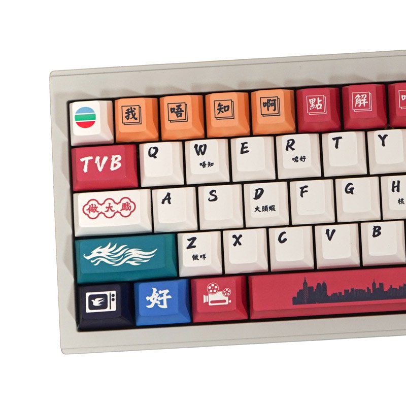 GMK Retro Keycaps Hong Kong style Cherry Profile MX PBT DYE-SUB Keycaps ...