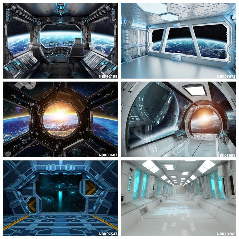 Birthday Backdrops Universe Space Capsule Spaceship Astronaut Baby ...